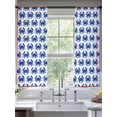 Abstract Blue Crab Pattern Sheer Curtains 2 Panels Set Simple Red ...