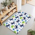 Abstract Blue Crab Starfish Rectangle Rug 2'x3' Watercolor Palm Tree ...