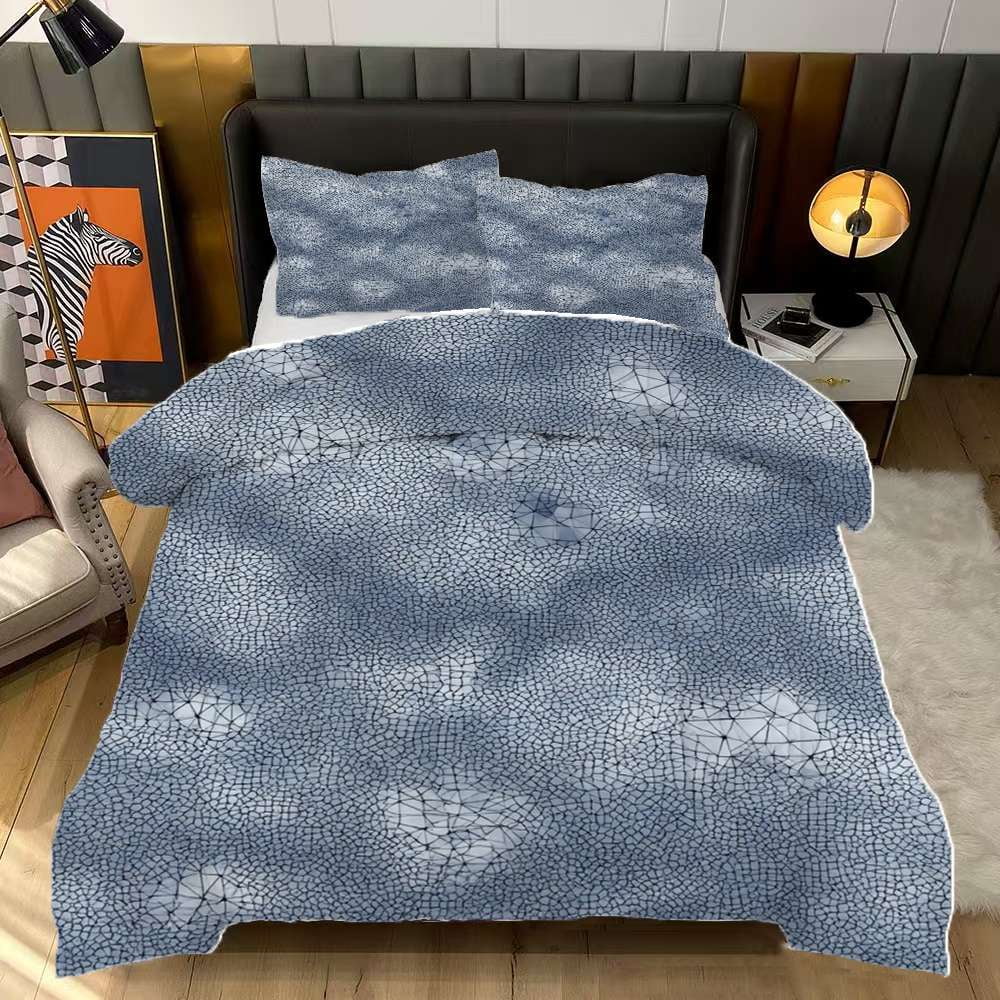 Abstract Blue Crackled Texture Comforter Set Queen Size Bedding Set For ...