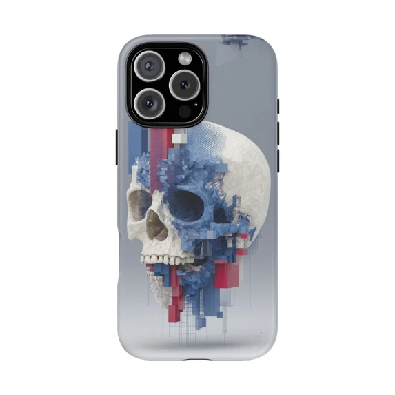 Abstract Blue Digital Pattern Art iPhone Case 17 to 11 Pro Max ...