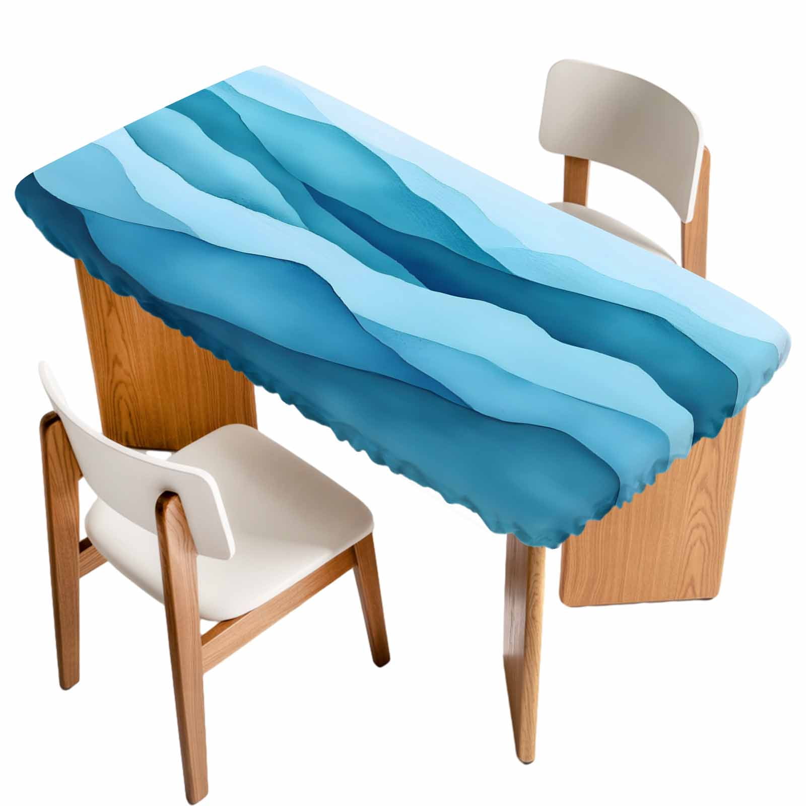Abstract Blue Fitted Rectangle Tablecloth 32" x 72" Gradient Modern ...