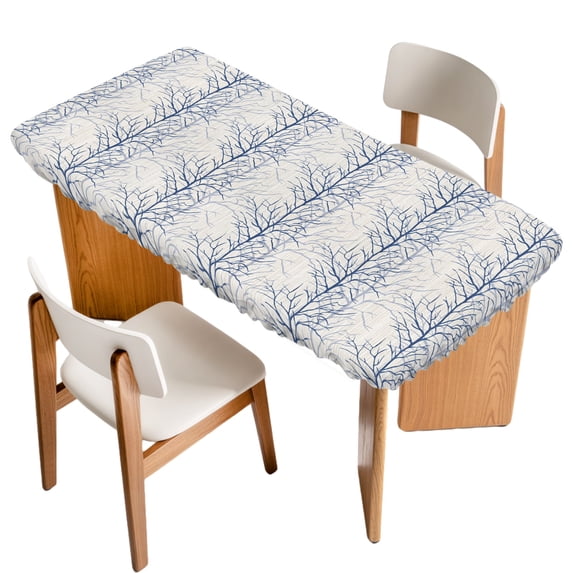 Abstract Blue Fitted Rectangle Tablecloth 32" x 72" Tree Branch Pattern ...