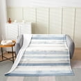 Abstract Blue Fleece Throw Blanket Throw 50"x60" Modern White Grey ...