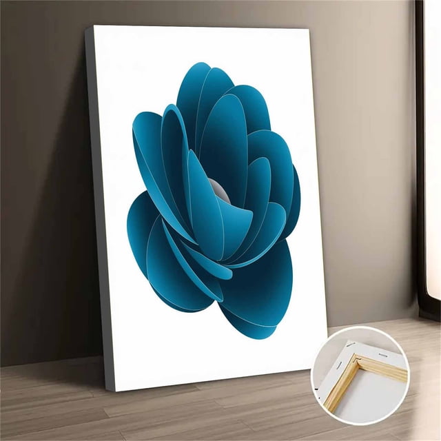 Abstract Blue Flower Canvas Wall Art Decor For Bedroom Living Room ...