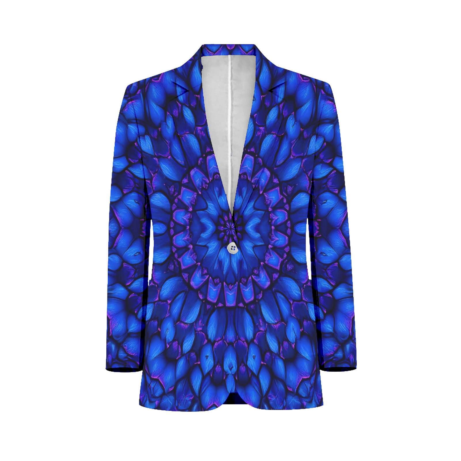 Abstract Blue Flower Pattern Mens Suits Shawl Collar Slim Fit Suit Mens ...