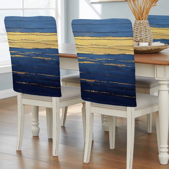 Abstract Blue Golden Chair Back Covers, Modernism Oil Painting Art ...