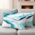 Abstract Blue Gradient Marble Waterproof Throw Pillow Covers Set of 2 ...