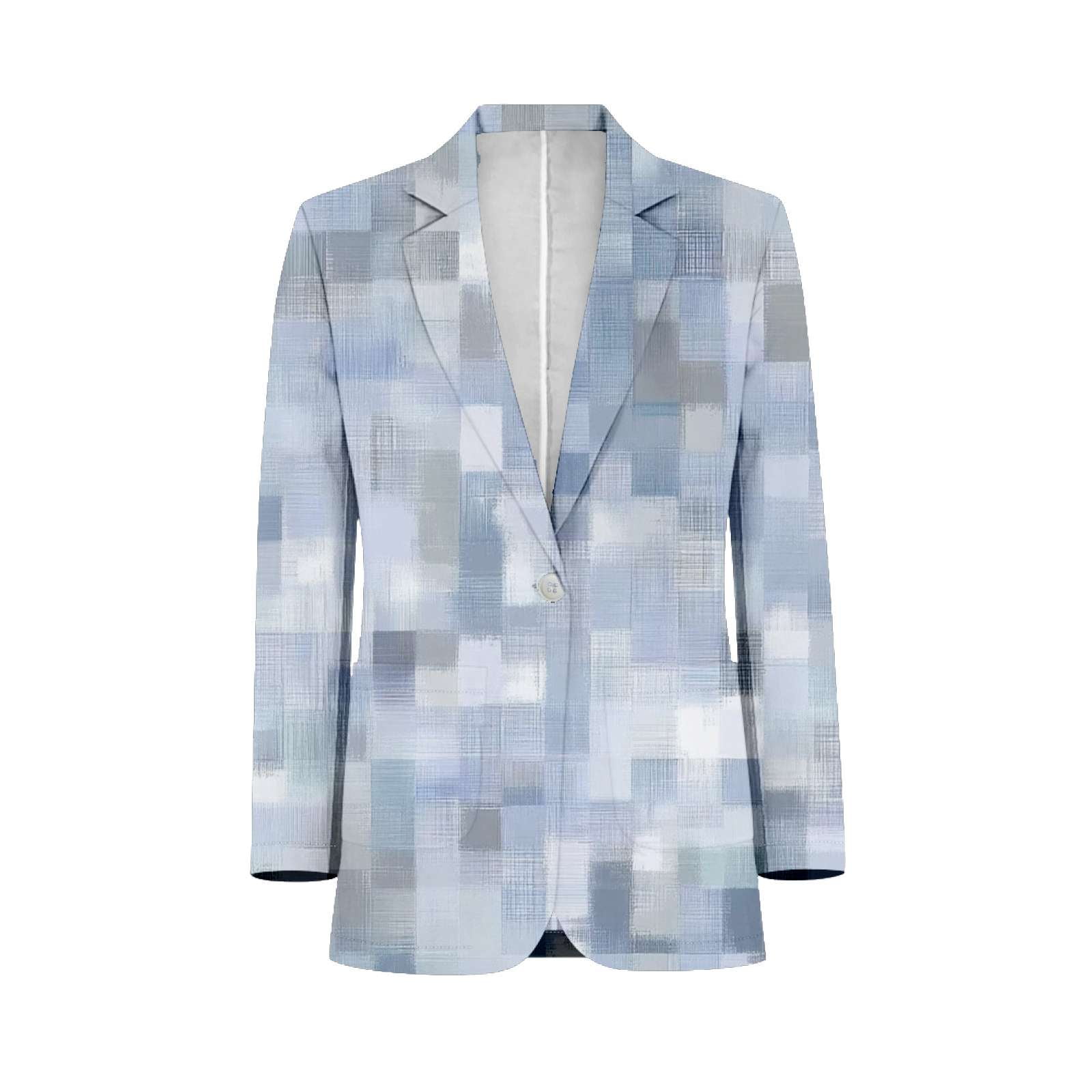 Abstract Blue Gray Patchwork Art Customized Men's Suits full man Shawl ...