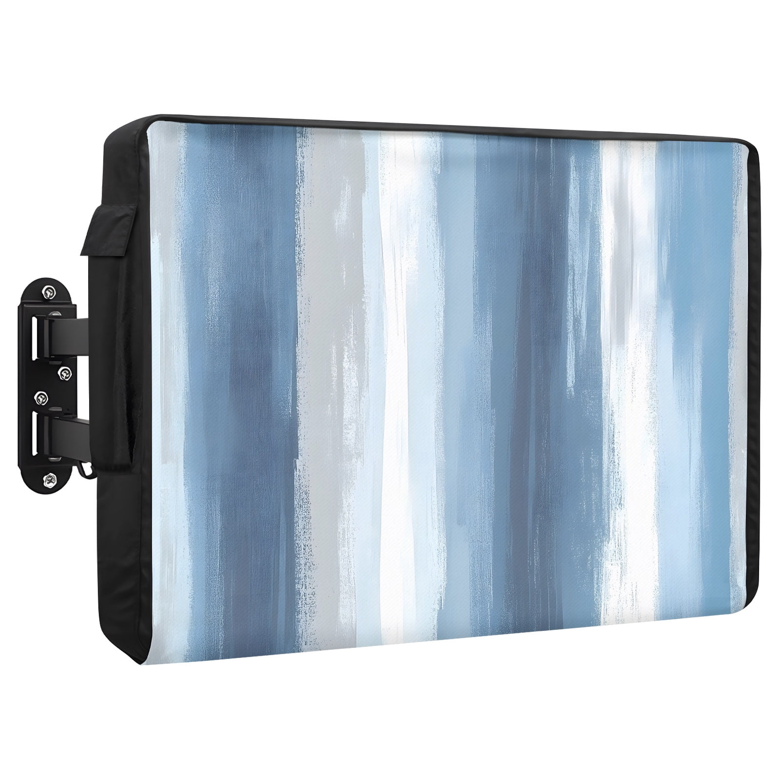 Abstract Blue Gray Stripes Outdoor TV Cover 40 to 43 Inch Watercolors ...