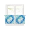 Abstract Blue Green Marble Texture Short Blackout Curtains 30 Inch Long ...