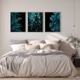 Abstract Blue Green Tropical Plant Monstera Leaves Canvas Painting ...