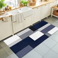 Abstract Blue Grey White Patchwork Rectangle Rug 2'x6' Modern Art ...