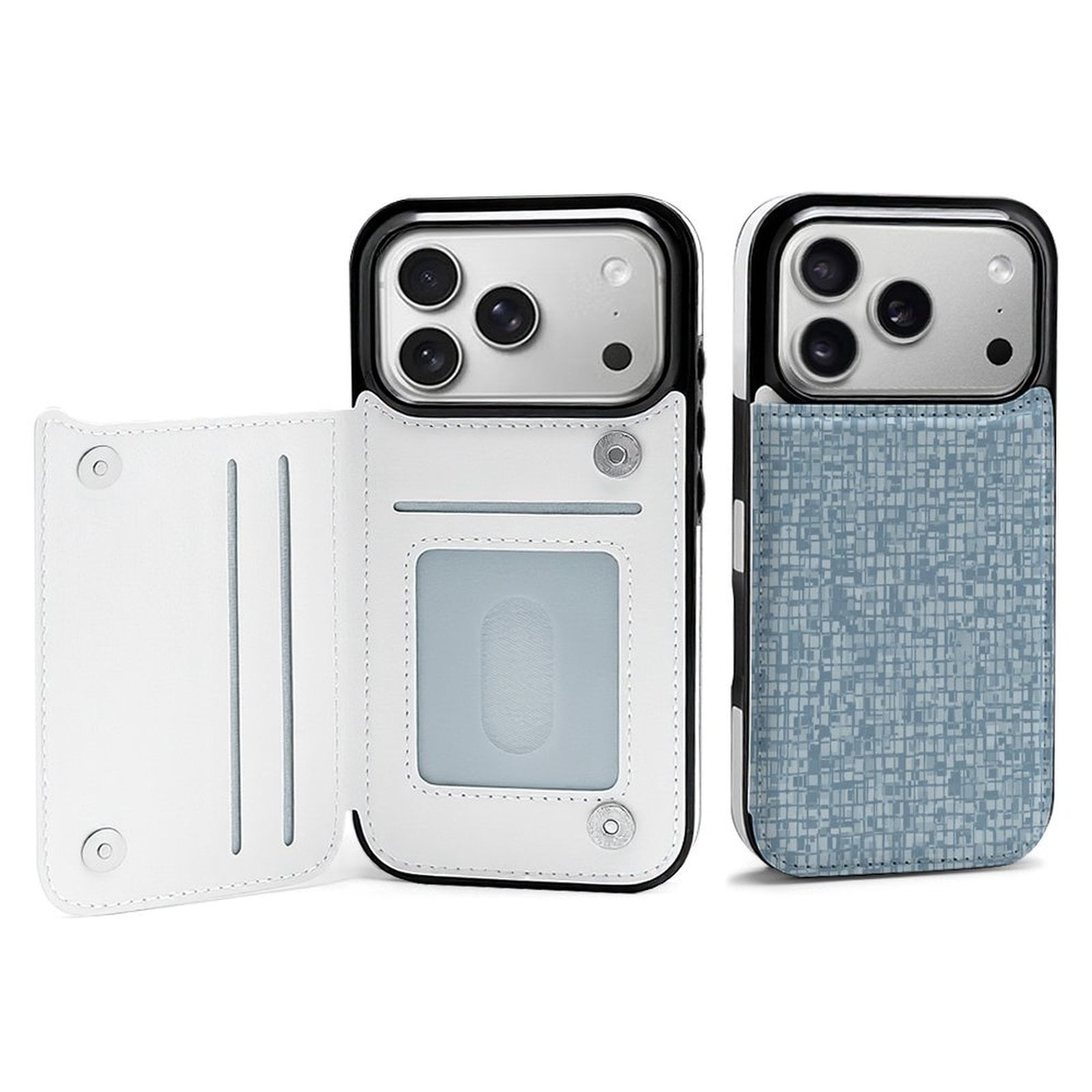 Abstract Blue Grid Pattern Leather Wallet Case for iPhone 12 Wallet ...