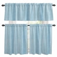 Abstract Blue Kitchen Curtains Set for Windows, Rustic Farmhouse ...