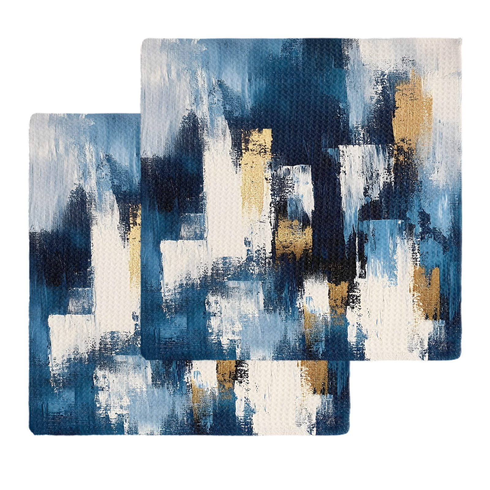 Abstract Blue Kitchen Dish Towels for Drying Dishes Set of 2, Splatter ...