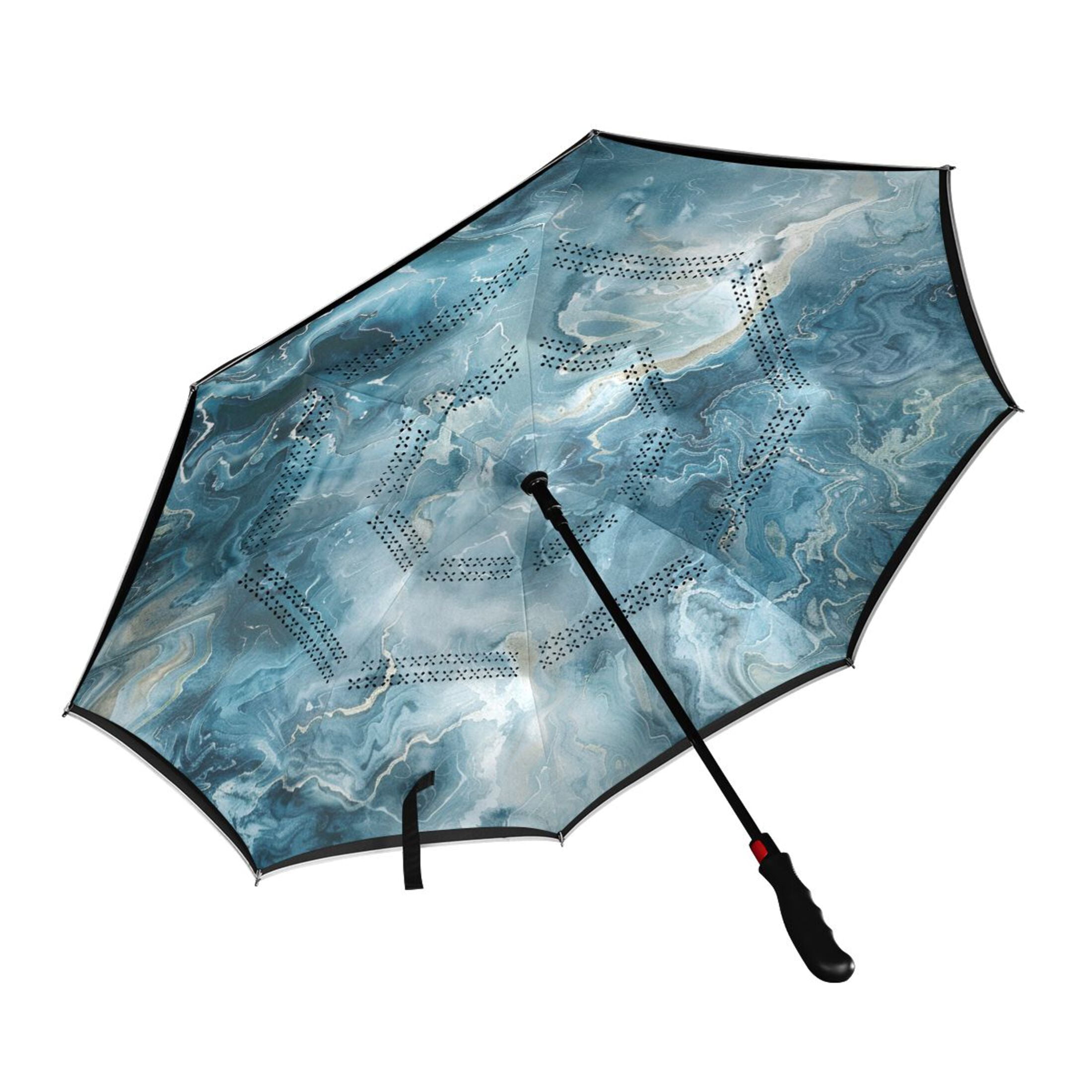 Abstract Blue Marble Automatic Reverse Umbrella Parasol Inverted ...