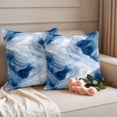 Abstract Blue Marble Texture Waterproof Throw Pillow Covers Set of 2 ...