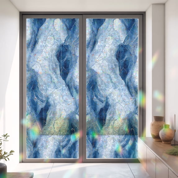 Abstract Blue Marble Texture Window Privacy Film, Rainbow Film ...