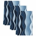 Abstract Blue Moire Kitchen Towels Set of 3,Absorbent Microfiber Dish ...