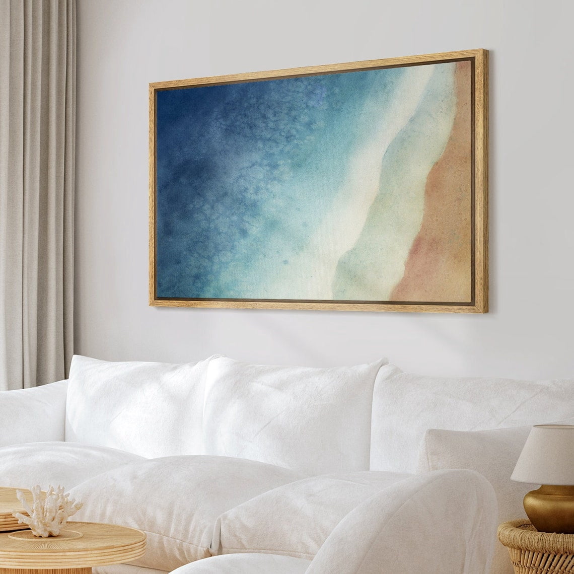 Abstract Blue Ocean Beach Poster, Unframed Size 12x18 - Walmart.com