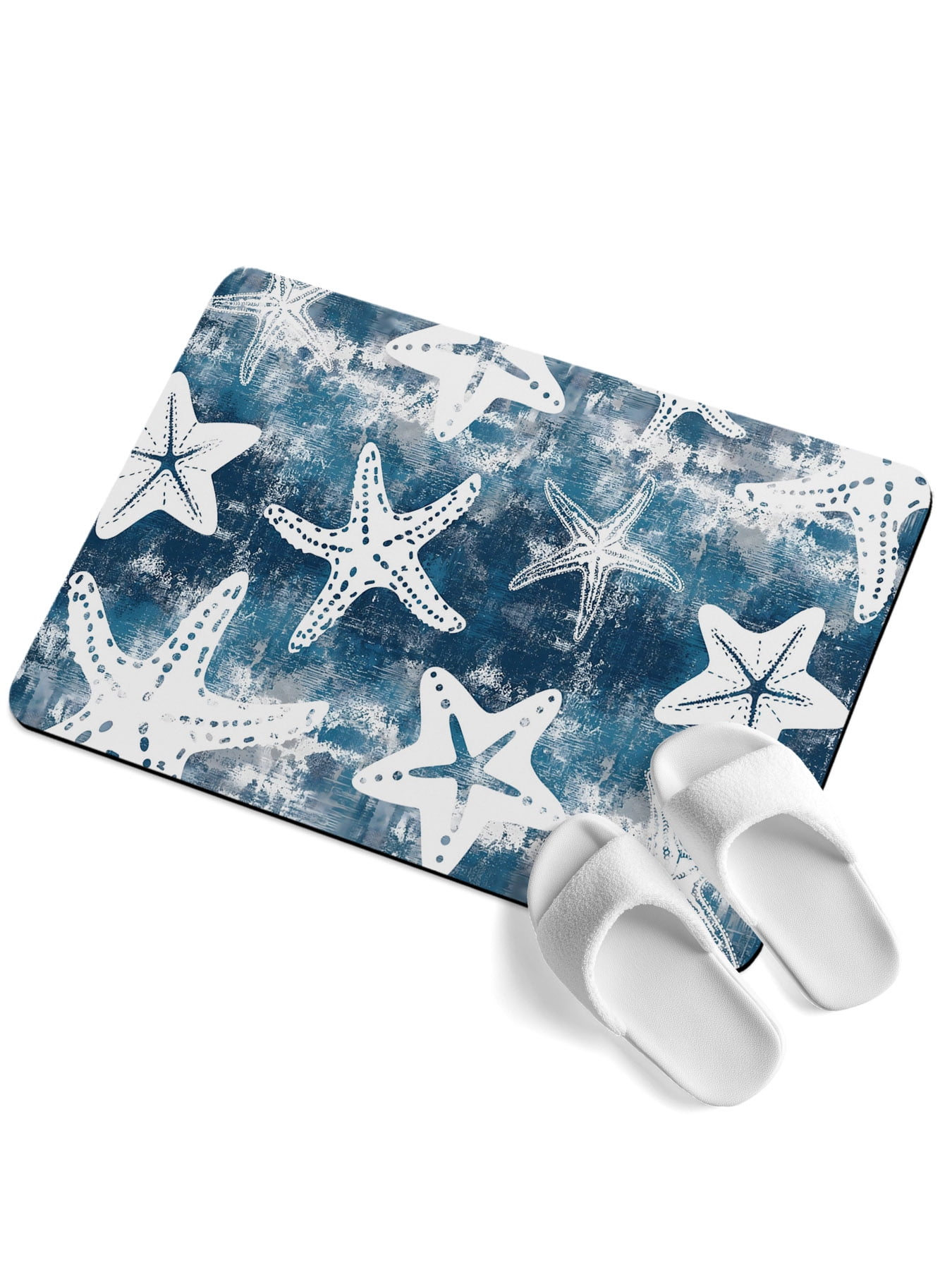 Abstract Blue Ocean Starfish Soft Diatomaceous Earth Mat, Vintage ...
