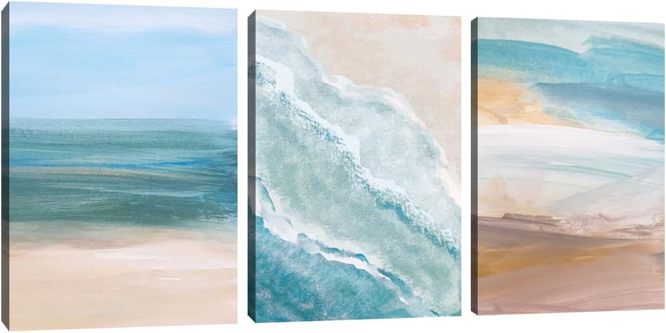 Abstract Blue Ocean Wall Art Minimalist Wave Wall Decor Poster Prints 3 ...