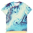 Abstract Blue Ocean Waves Marble Pattern Mosaic Beach Tropical 3D Shirt - Walmart.com