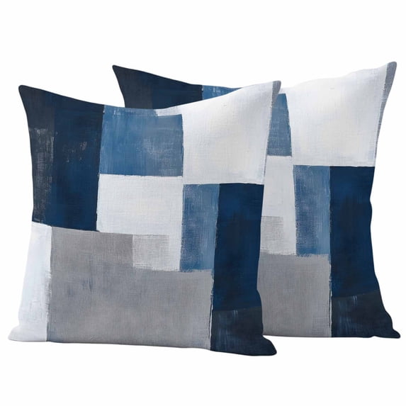 Abstract Blue Outdoor Pillow Covers 20"x20" Set of 2,Waterproof Throw ...