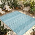 Abstract Blue Outdoor Rug, Rustic Farmhouse Minimalist Blue Teal ...