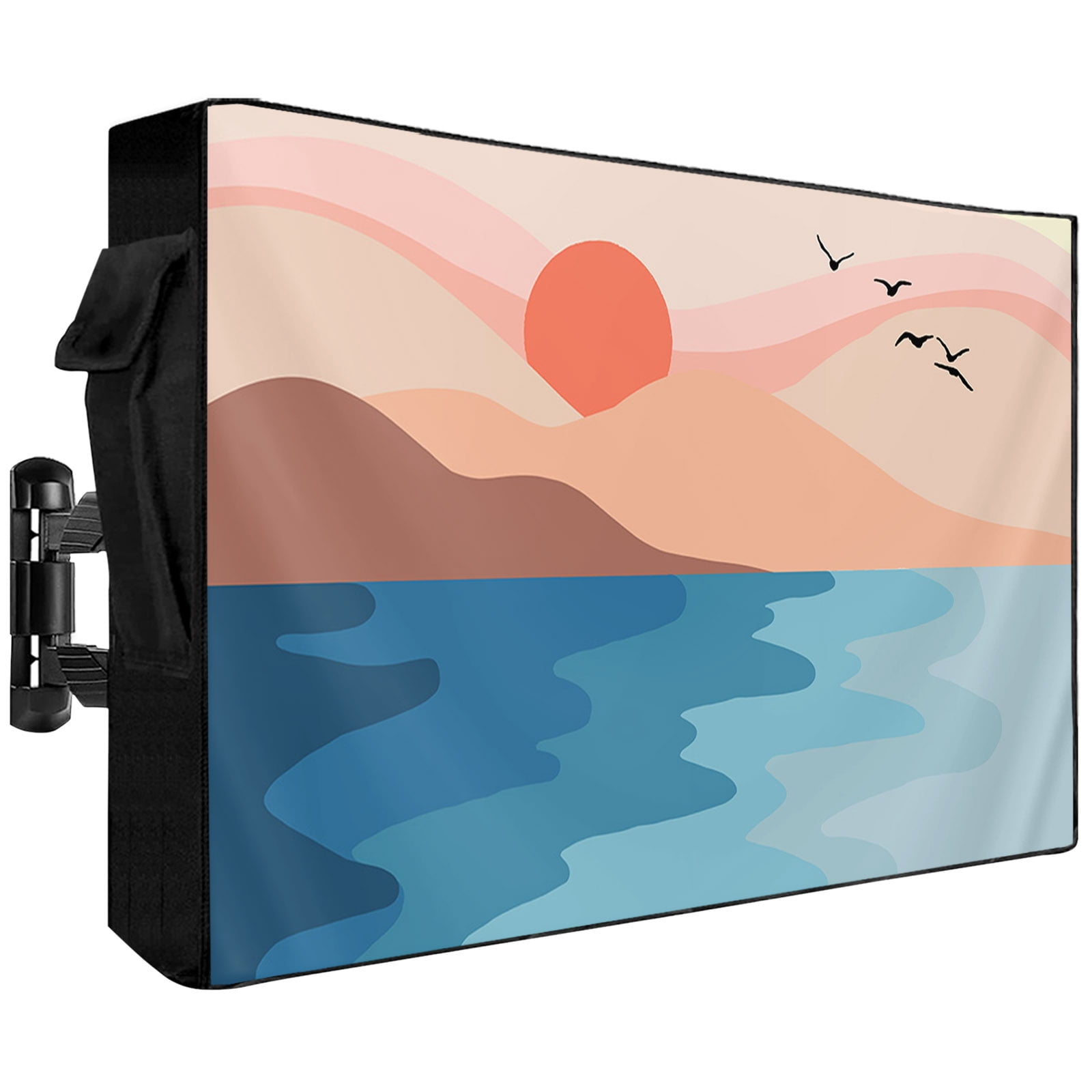 Abstract Blue Outdoor TV Cover 30 to 32 inch Ocean Pink Mountain Sun at ...