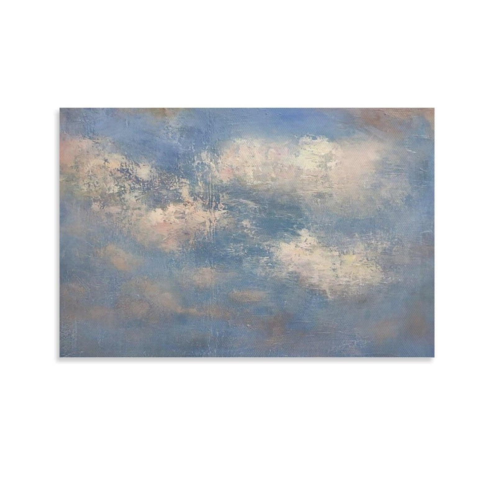 Abstract Blue Painting on Canvas Original Clouds Artwork Blue Sky Wall ...