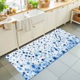 Abstract Blue Polka Dot Texture Rectangle Rug 2'x6' Watercolor Gradient ...