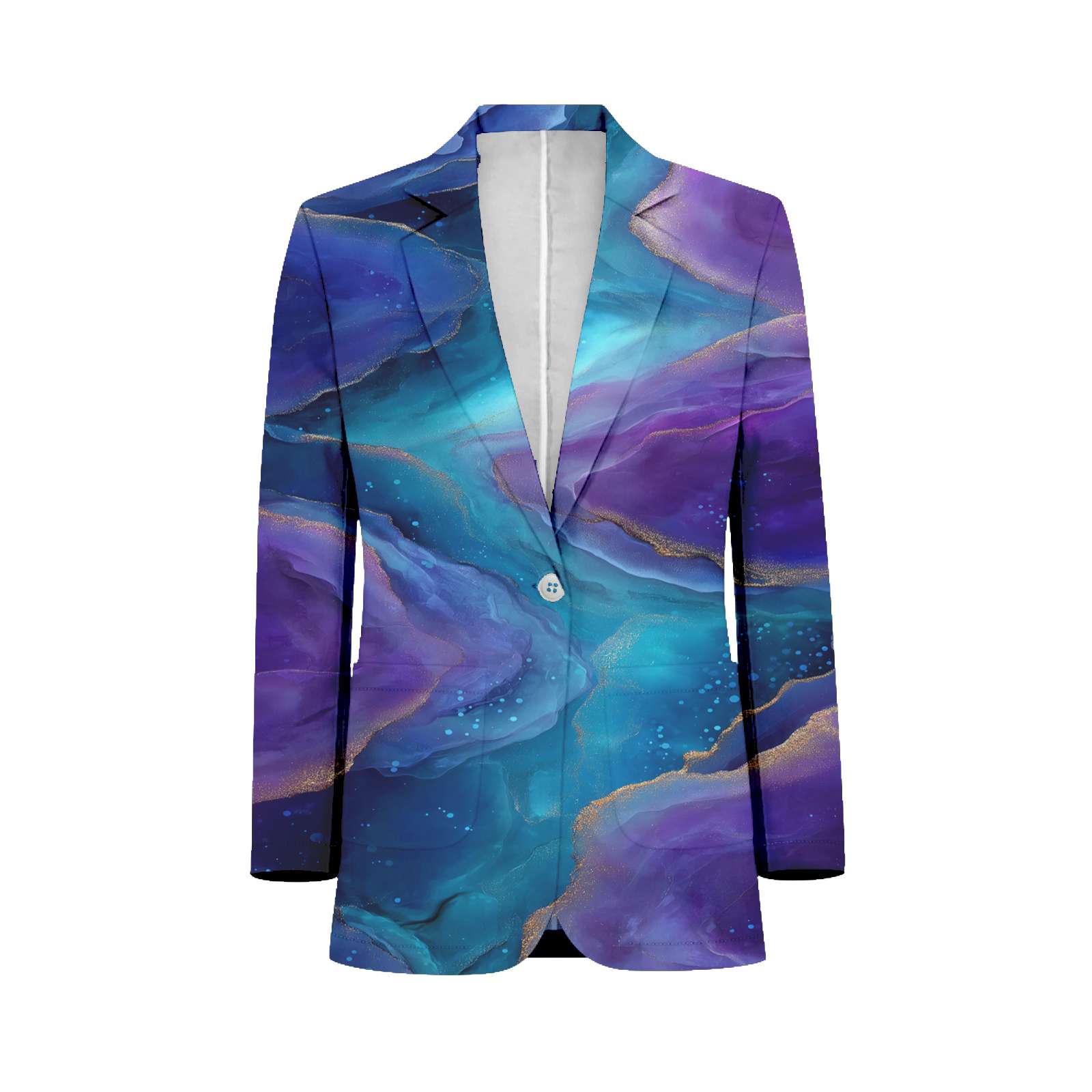 Abstract Blue Purple Marble Glitter Men's Suit Blazer Casual Party Wear ...