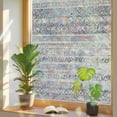 Abstract Blue Red Ethnic Window Privacy Film Rainbow Static Cling Stain ...