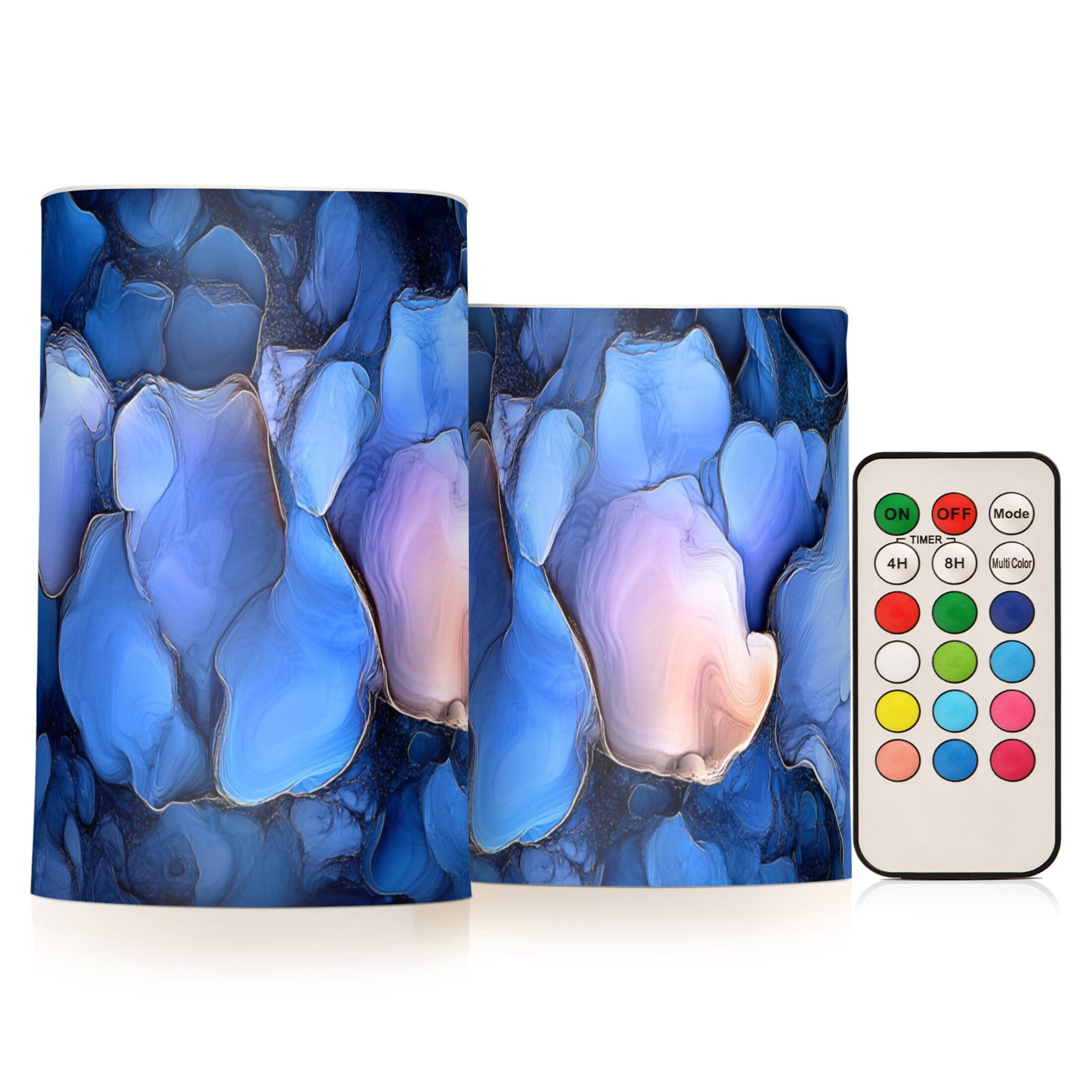 Abstract Blue Rock Art Flickering Flameless Candles Battery Operated ...