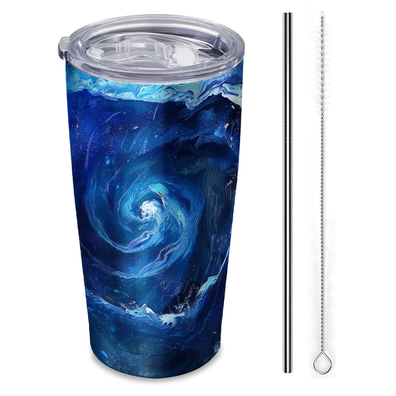 Abstract Blue Rose spiral vortex swirling in the ocean Insulated Travel ...