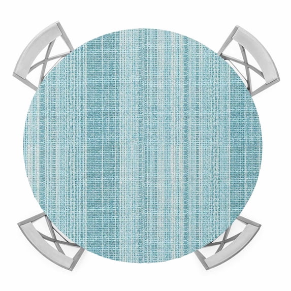 Abstract Blue Round Fitted Tablecloth with Elastic Edge, Rustic ...