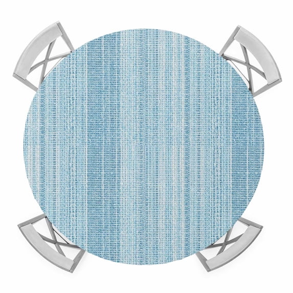 Abstract Blue Round Fitted Tablecloth with Elastic Edge, Rustic ...