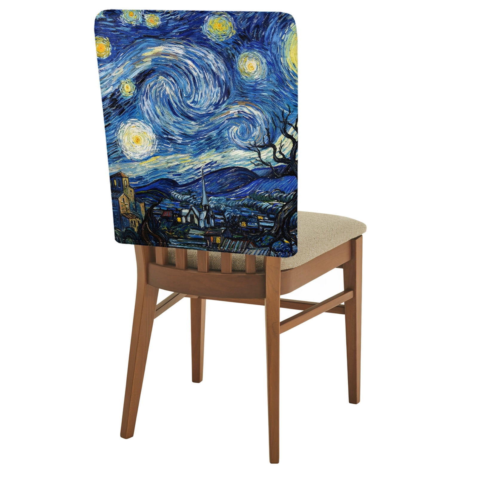 Abstract Blue Starry Sky Chair Back Covers Set of 1, Town Tree House ...