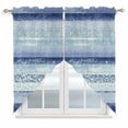 Abstract Blue Stripe Swag Curtain Valance for Window 2 Panels Navy ...
