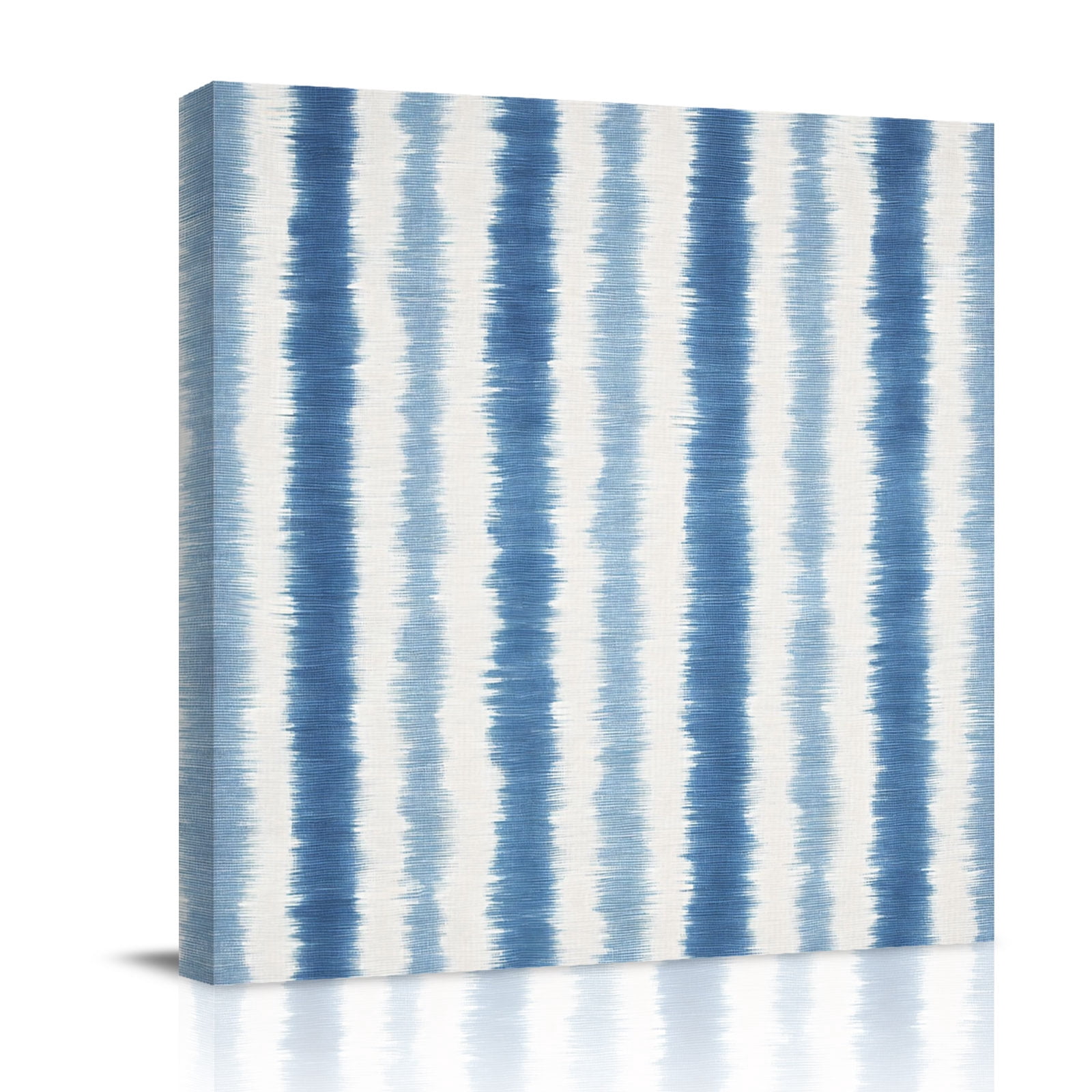Abstract Blue Stripes Canvas Wall Art for Living Room, Rustic Navy ...