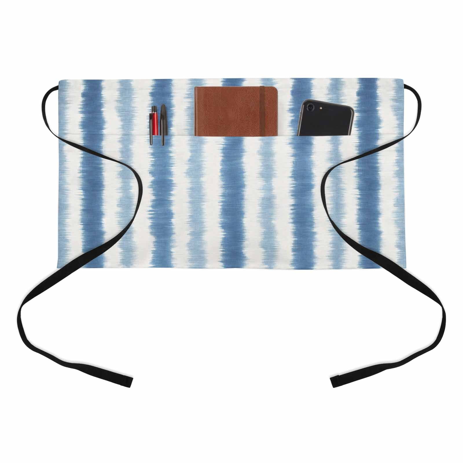 Abstract Blue Stripes Half Waist Apron Rustic Navy Denim Striped ...