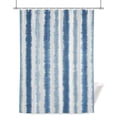 Abstract Blue Stripes Shower Curtain, Rustic Navy Denim Striped Classic ...