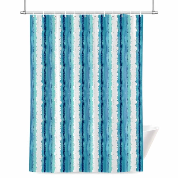 Abstract Blue Stripes Shower Curtains for Bathroom, Minimalist Blue ...
