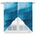 Abstract Blue Swag Curtain Valance for Window 2 Panels Sea Ripples ...