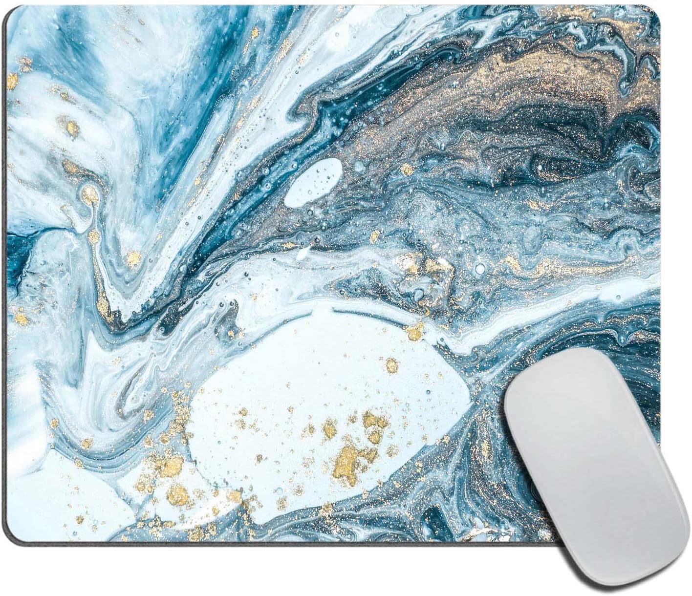 Abstract Blue Swirls Marble Ripples Mouse Pad Washable Square Cloth ...