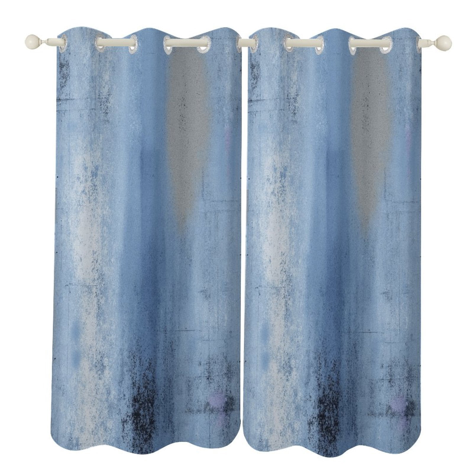 Abstract Blue Texture Art 2 Panels Blackout Curtains for Bedroom Living ...