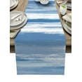 Abstract Blue Texture Table Runner luxury Kitchen Dinner Table Cover ...