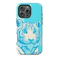 Abstract Blue Tiger Animal Lover Design iPhone Case 17 16 15 14 13 12 ...