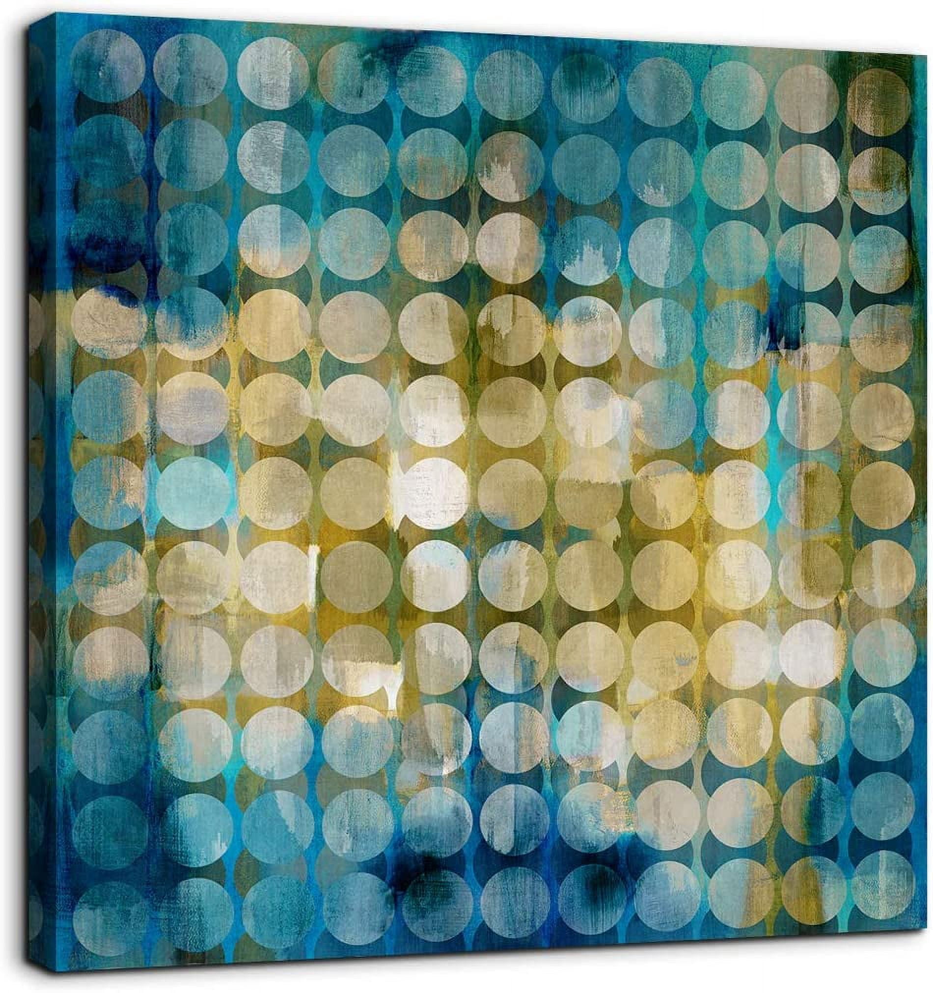 Abstract Blue Wall Art Decoration Dense Circle Picture Modern Canvas ...